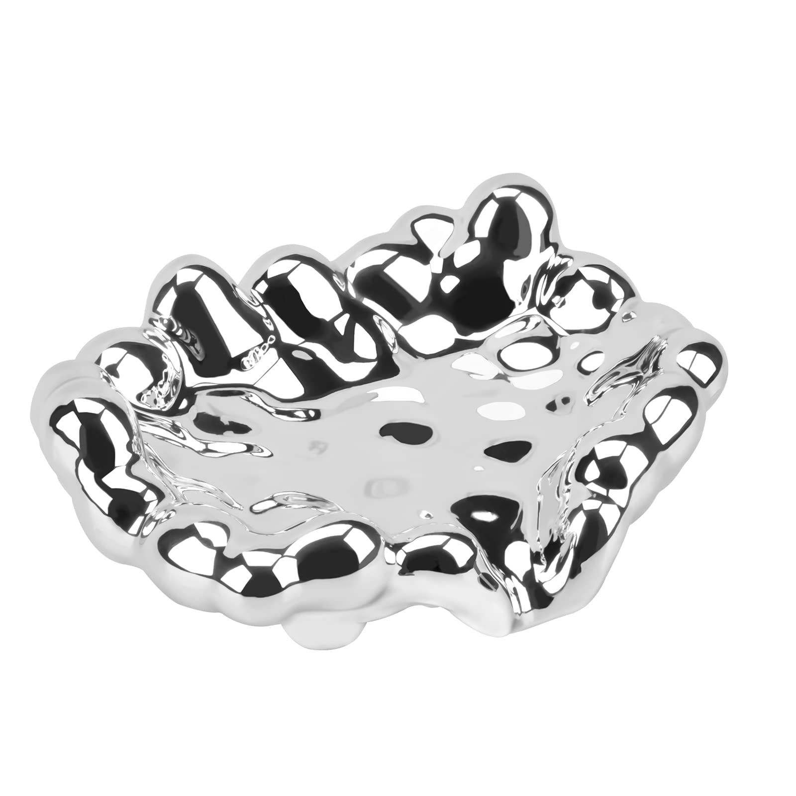 DODAMOUR Soap Dish with Drain, Self Draining Bar Soap Holder, Waterfall Soap Tray Saver Container for Bathroom (Silver)