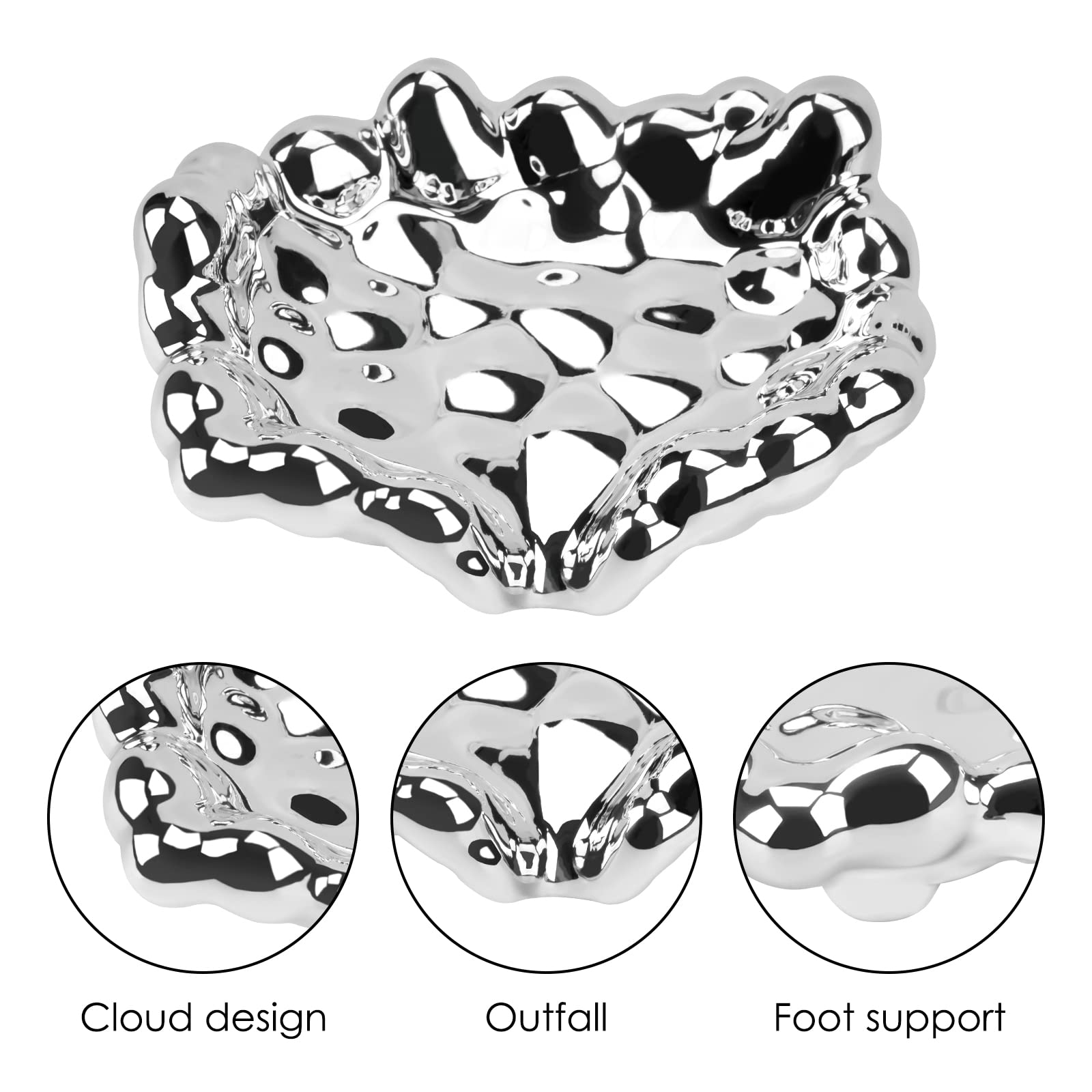 DODAMOUR Soap Dish with Drain, Self Draining Bar Soap Holder, Waterfall Soap Tray Saver Container for Bathroom (Silver)