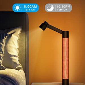 HCYHNB Smart Table Lamp Works with Alexa Google Home, Swing Arm Desk Lamp with Rotatable Body, APP Control DIY Lighting Modes & Music Sync, Dimmable Night Light for Kids Adults