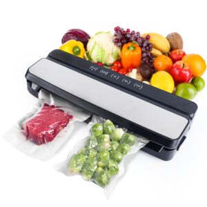 vondior vacuum sealer machine, 80kpa dry & moist food vacuum sealer machine with built-in cutter, air sealing system for sous vide and mason jar, includes 20 bpa free vacuum sealer bags