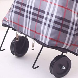 Upgrade Shopping Bag with Wheels Portable Trolley Bags Grocery Cart Hand Pulling Utility with Hand Straps Folding Shopping Cart- Larger Size & Waterproof & Strong(B0BR7RVT8D)