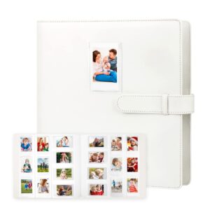 640 pockets photo album for fujifilm instax mini camera, photo album for polaroid, leather cover, photo album for instax mini 12 11 9 40 90 8 7 evo liplay instant camera, 2x3 photo album (white)