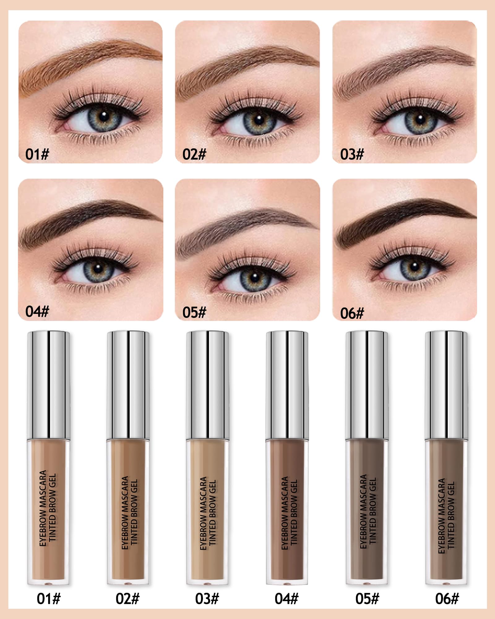 Waterproof Tinted Brow Gel-Long Lasting Smudgeproof Liquid Eyebrow Makeup,Eyebrow Mascara Tinted Brow Glue,Eye Brow Filler,Volumizing Enhance Brow Mascara,With Brow Razor Brush,Gift for Women-Blonde