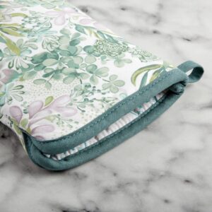 Martha Stewart Succulents Oven Mitt 2-Pack Set, Green, 7"x13"