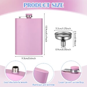 2 Pack 8 oz Flasks for Women Hip Flask for Liquor Set Matte Light Purple and Pink Cute Flask with Funnel Leakproof Stainless Steel Flask Whiskey Pocket Flask for Alcohol Drink Wine Wedding Party Gift