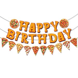 pizza party birthday banner pizza photo pennant banner pizza happy birthday banner pizza slice bunting banner for pizza theme party decoration baby shower