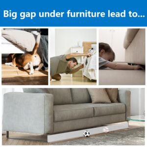 Toy Blocker, PVC Under Sofa Toy Blocker Cuttable Under Couch Blocker, Self-Adhesive Gap Bumper Under Sofa,Toy Blocker Avoid Things Sliding Under Furniture (Transparent)