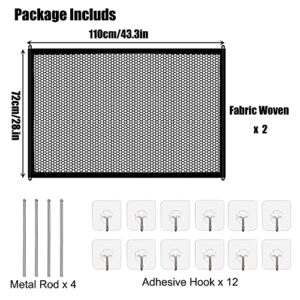 2 Pack Dog Gate, Mesh Baby Gate, 43.3'' X 28.3'' Pet Gate for The House, No Drilling Puppy Gate for Stairs & Doorways Install Anywhere,12 Hooks by Lofekea