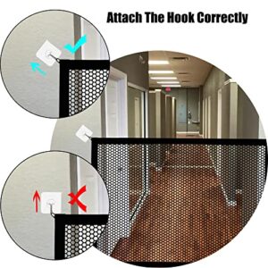 2 Pack Dog Gate, Mesh Baby Gate, 43.3'' X 28.3'' Pet Gate for The House, No Drilling Puppy Gate for Stairs & Doorways Install Anywhere,12 Hooks by Lofekea