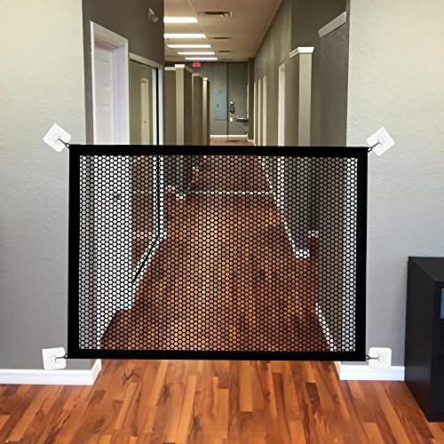 2 Pack Dog Gate, Mesh Baby Gate, 43.3'' X 28.3'' Pet Gate for The House, No Drilling Puppy Gate for Stairs & Doorways Install Anywhere,12 Hooks by Lofekea