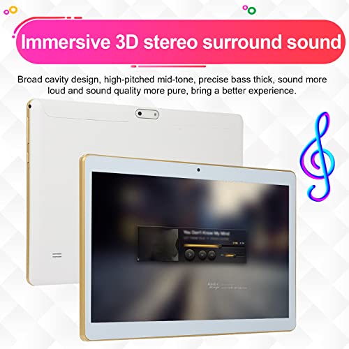 Tablet Android 5.1 Operating System 10.1-inch HD Display Octa Core Processor 1GB RAM and 16GB ROM TF Expansion Support Built-in WiFi Bluetooth GPS Tablet , Gift for Family (Gold)