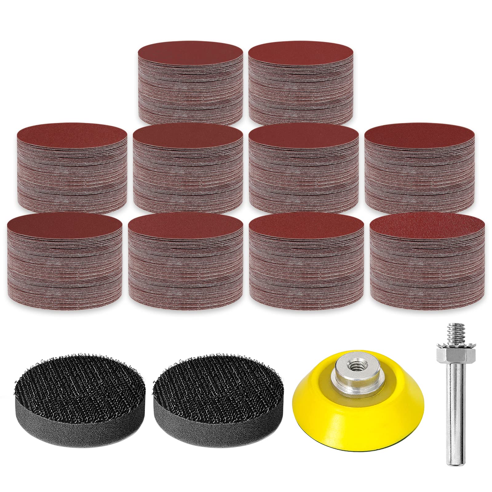 LIZMOF Sanding Discs Pad Kit, Sand Paper Set for Drill Sanding Grinder Rotary Tools with Backer Plate Shank, Sanding Pads 60-3000 Grit, 300PCS, 2 Inches