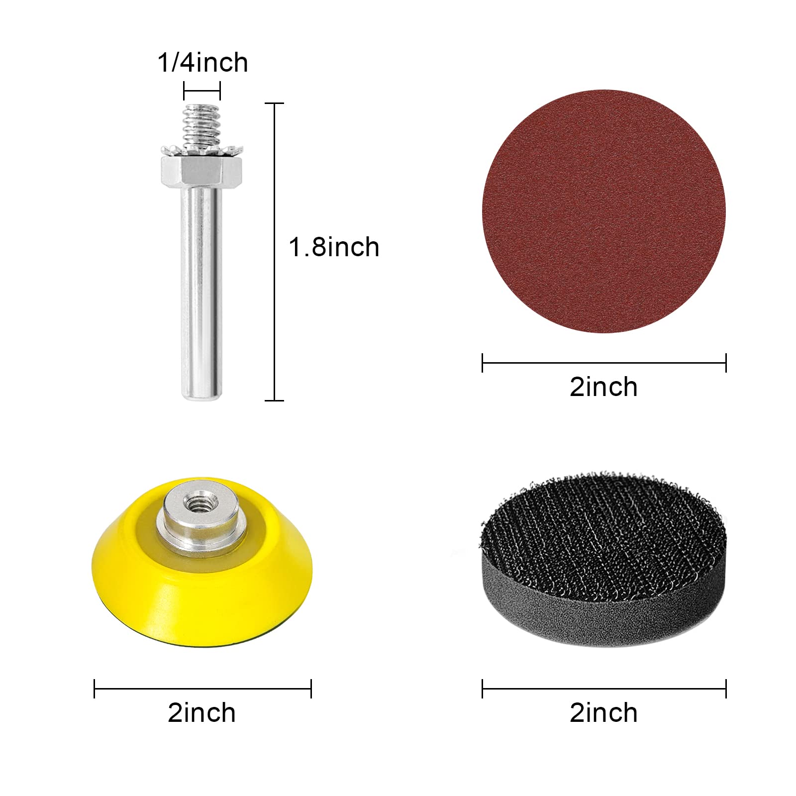 LIZMOF Sanding Discs Pad Kit, Sand Paper Set for Drill Sanding Grinder Rotary Tools with Backer Plate Shank, Sanding Pads 60-3000 Grit, 300PCS, 2 Inches