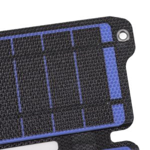 Diydeg Portable Solar Panel, 14W Monocrystalline Solar Charger Foldable Solar Panel with 5V USB Port Without Power Storage Function for Cell Phone, Laptop, Tablet for Camping, Hiking (Blue)