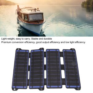 Diydeg Portable Solar Panel, 14W Monocrystalline Solar Charger Foldable Solar Panel with 5V USB Port Without Power Storage Function for Cell Phone, Laptop, Tablet for Camping, Hiking (Blue)