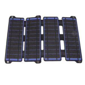 Diydeg Portable Solar Panel, 14W Monocrystalline Solar Charger Foldable Solar Panel with 5V USB Port Without Power Storage Function for Cell Phone, Laptop, Tablet for Camping, Hiking (Blue)