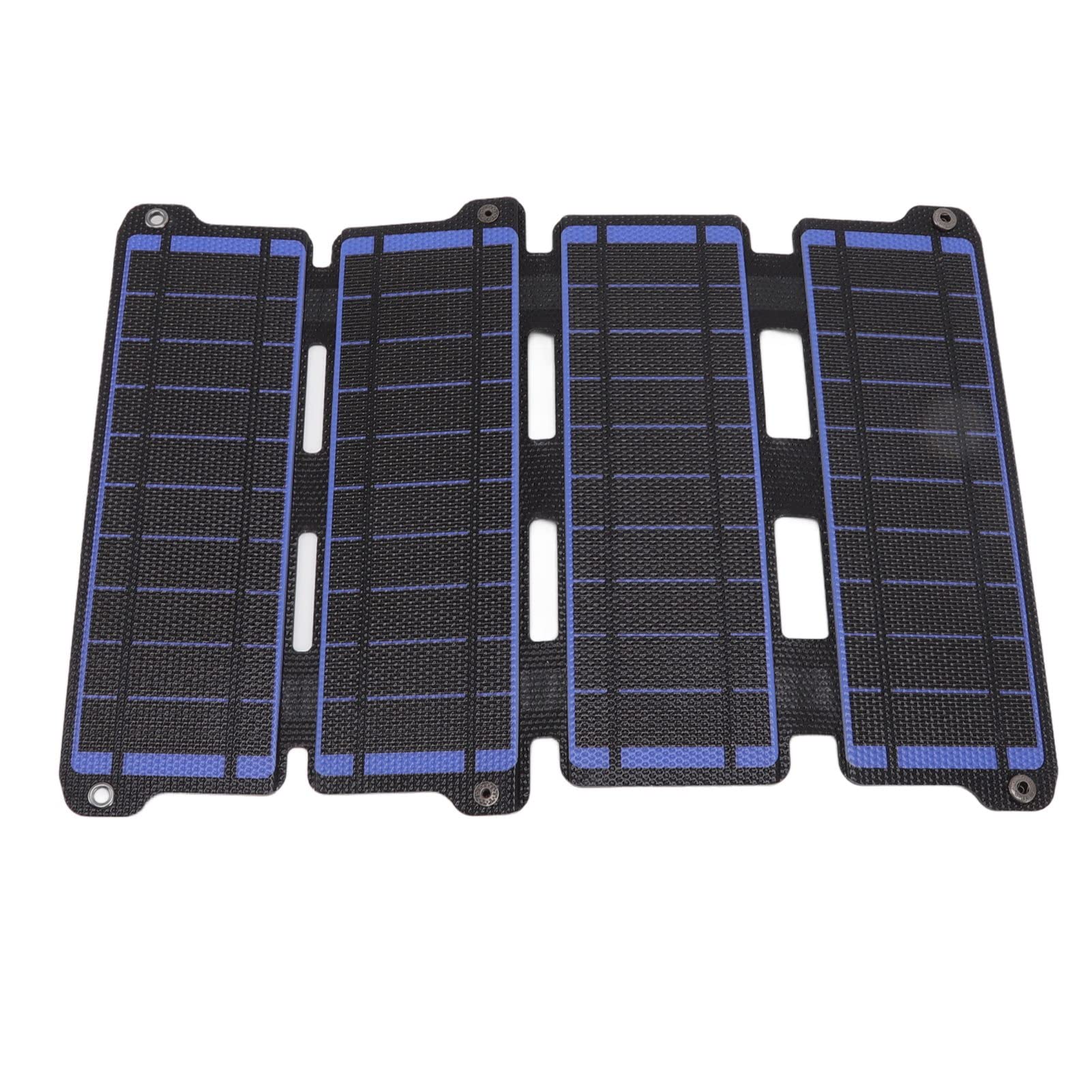 Diydeg Portable Solar Panel, 14W Monocrystalline Solar Charger Foldable Solar Panel with 5V USB Port Without Power Storage Function for Cell Phone, Laptop, Tablet for Camping, Hiking (Blue)