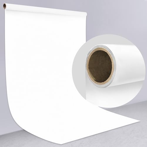 Emart Matte Seamless Photography Background Paper, White Photo Backdrop Paper | 53" x16' | Arctic White | for Photoshoot Backdrop, Food, Product Photography, Portrait, Compatible with Backdrop Stand