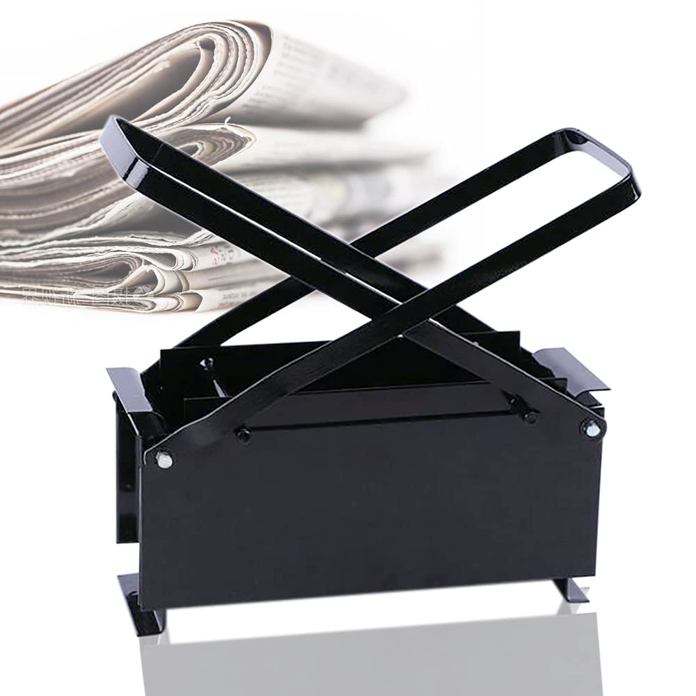 Newspaper Clumping Press, Brick Briquette Machine Paper Log Fire Free Eco Recycle Newspaper Fuel Block for Heating Fire Stove Home Tool, Brick Press Briquette Maker Paper Log Fire Free Recycle