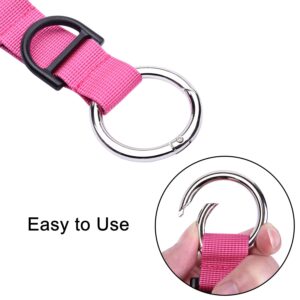 Wisdompro Add a Bag Luggage Strap Jacket Gripper, Luggage Straps Baggage Suitcase Belts Travel Accessories with D-Ring - Make Your Hands Free, Easy to Carry Your Extra Bags - Hot Pink