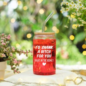 NewEleven Gifts For Women Friendship - Funny Gifts For Friends Female - Unique Friendship Gifts For Women, Friend, Female, Bestie, Bff, Soul Sister, Work Bestie – 16 Oz Coffee Glass