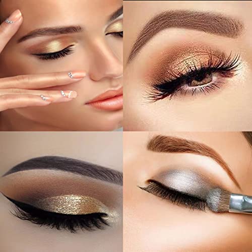 Glitter Eyeshadow Palette Makeup Set,6 Colors Shimmer Eyeshadow Palette Gold Eyeshadow Highly Pigmented Long Lasting Waterproof Sweatproof Professional Nude Eyeshadow Palette Make Up Palettes for Women Warm Natural Neutral Smokey Eye Eyeshadow Palette(#06