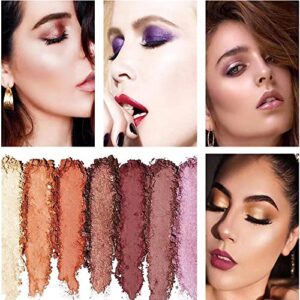 Glitter Eyeshadow Palette Makeup Set,6 Colors Shimmer Eyeshadow Palette Gold Eyeshadow Highly Pigmented Long Lasting Waterproof Sweatproof Professional Nude Eyeshadow Palette Make Up Palettes for Women Warm Natural Neutral Smokey Eye Eyeshadow Palette(#06