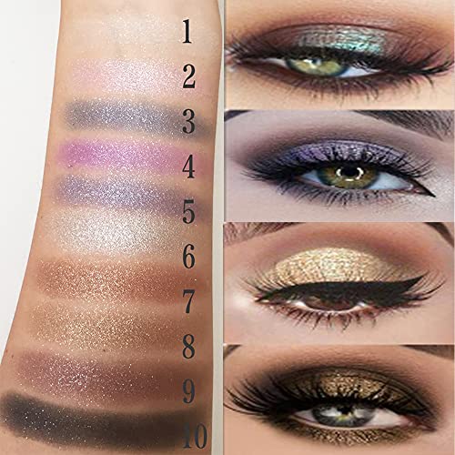 Glitter Eyeshadow Palette Makeup Set,6 Colors Shimmer Eyeshadow Palette Gold Eyeshadow Highly Pigmented Long Lasting Waterproof Sweatproof Professional Nude Eyeshadow Palette Make Up Palettes for Women Warm Natural Neutral Smokey Eye Eyeshadow Palette(#06