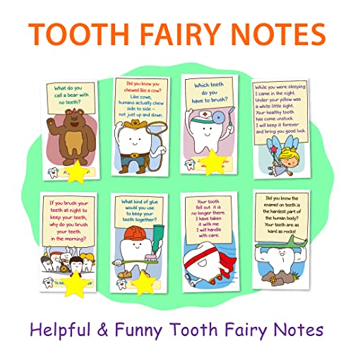 Tooth Fairy Pillow for Boys, Fun Tooth Fairy Kit Includes (1) Monster Tooth Fairy Pouch with Door Hanger, (4) Money Stickers, Fairy Glitter Dust, (8) Magical Toothfairy Notes and Fun Receipts