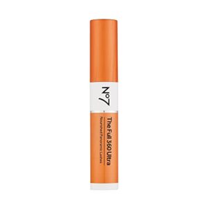 no7 the full 360 ultra mascara - black - volumizing, lash lengthening mascara with shea butter & vitamin e - curved wand applicator (10ml)