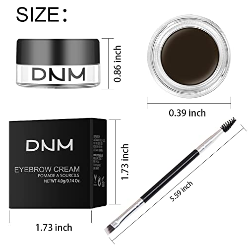 evpct 2Pcs Eyebrows Pomade Shaping Kit with Dual-ended Brush Eye Brow Styling Gel Dark Brown Makeup Set Long Lasting Waterproof Colored Color Eyebrow Pencil Powder Tinting Kit pintura de cejas, EBONY