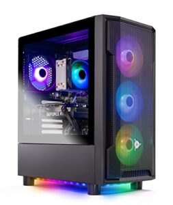 skytech gaming skytech shadow 3.0 gaming computer pc desktop - ryzen 5 3600 6-core 3.6ghz, rtx 3060 ti 8gb, 1tb ssd, 16gb ddr4 3000, rgb fans, ac wifi, windows 11 home 64-bit, black