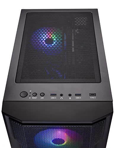 Skytech Gaming SkyTech Shadow 3.0 Gaming Computer PC Desktop - Ryzen 5 3600 6-Core 3.6GHz, RTX 3060 Ti 8GB, 1TB SSD, 16GB DDR4 3000, RGB Fans, AC WiFi, Windows 11 Home 64-bit, Black