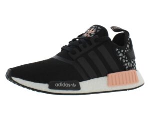 adidas originals nmd r1 womens shoes size 9.5, color: black/white/grapefruit