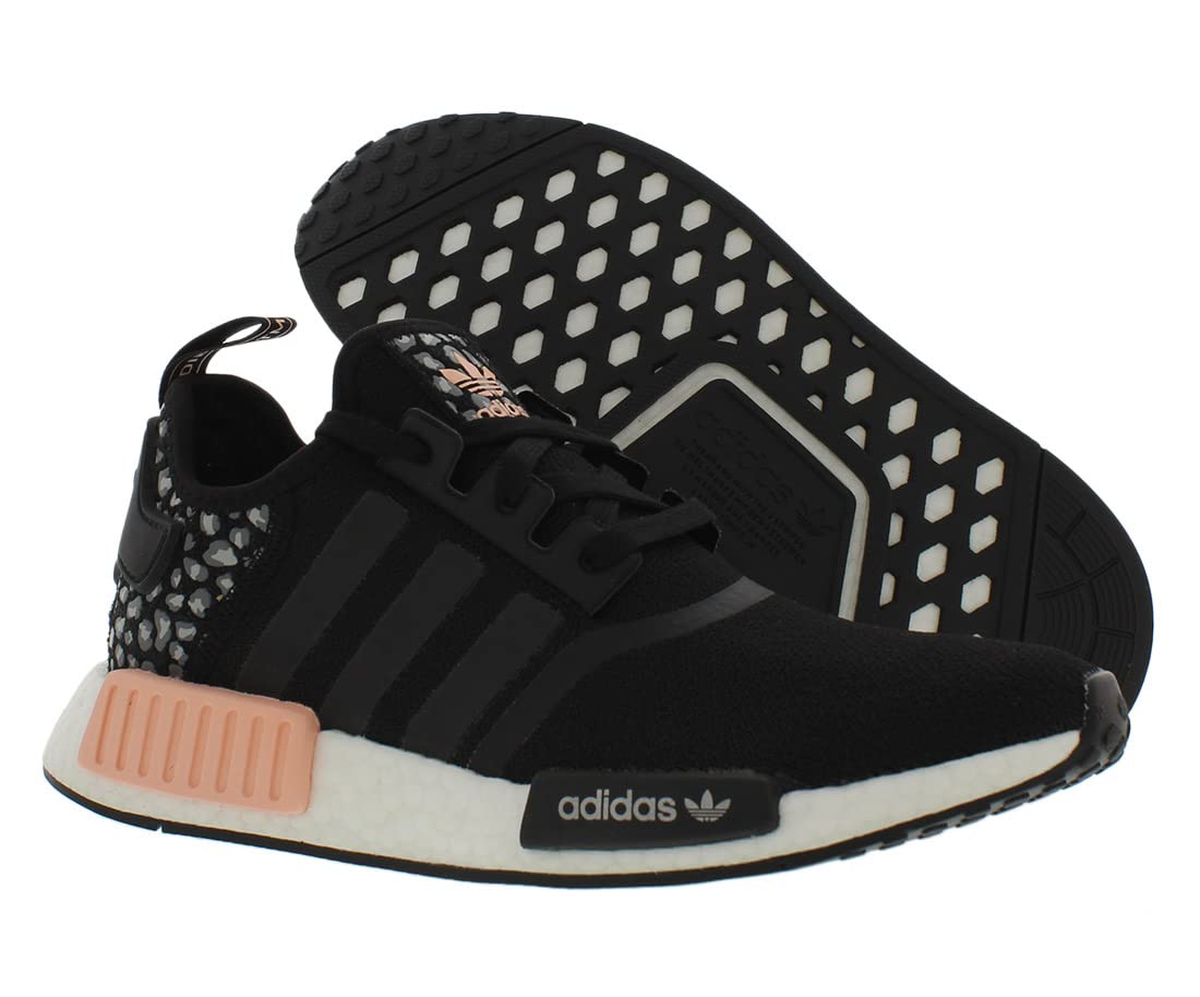 adidas Originals NMD R1 Womens Shoes Size 9.5, Color: Black/White/Grapefruit