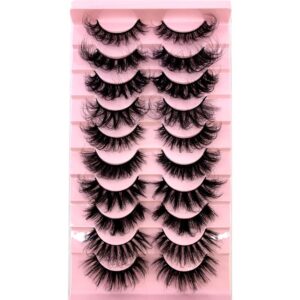 hbzgtlad soft mink eyelashes 3d curl winged end eye elongated fake lashes thick handmade natural false eyelash messy cross lash wholesale (mx-3)