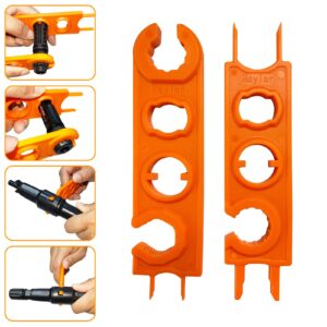 1 Pair Solar Spanner Wrench, Assembly Panel PV Disconnect Removal Connector Tool Orange for Solar PV System Extension Cable Wire Kit