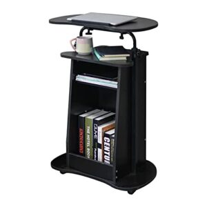 lectern podium stand, stuffygreenus mobile height adjustable church classroom lecture, portable presentation concert podium, standing laptop cart with wheels, black