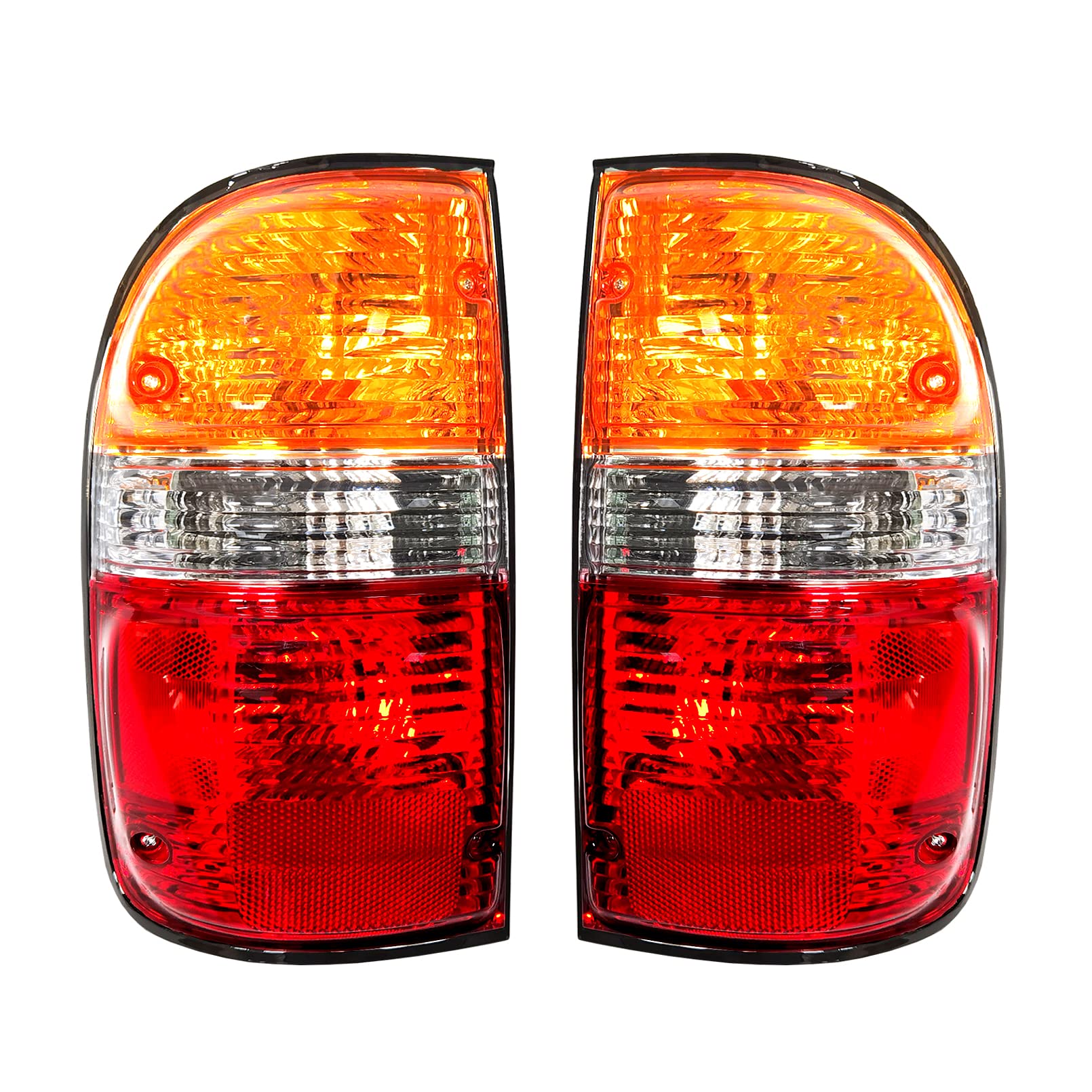 Rongxu Auto Toyota Tacoma Tail Lights Assembly Compatible with 2001 2002 2003 2004, Passenger and Driver Side Brake Lights Rear Lamps, Right and Left