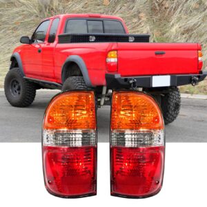 Rongxu Auto Toyota Tacoma Tail Lights Assembly Compatible with 2001 2002 2003 2004, Passenger and Driver Side Brake Lights Rear Lamps, Right and Left