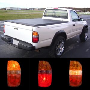 Rongxu Auto Toyota Tacoma Tail Lights Assembly Compatible with 2001 2002 2003 2004, Passenger and Driver Side Brake Lights Rear Lamps, Right and Left