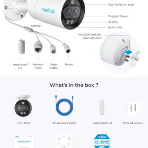 REOLINK Dual View PoE Camera - IP Security Camera System with 1x 4K Wide-Angle Lens and 1x 3MP Telephoto Lens for A Close-up, AI Detection, Color Night Vision, Two-Way Talk, RLC-81MA