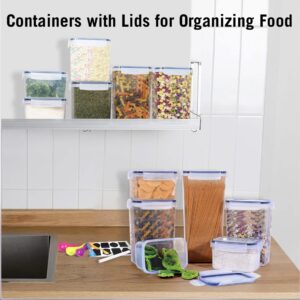 Air Tight Food Storage Containers with Lids Airtight Stackable 14 Pack Pantry Organization and Storage Containers Set for Cereal, Dry Food, Flour and Sugar, Rice - Free Marker and 24 Labels