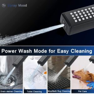 Shower Head, Rain Shower Head with Handheld,High Pressure 6'' Rainfall Stainless Steel Shower Head / 2 Settings Handheld Shower Combo with Shower Holder and 78'' Explosion-Proof Hose (Black)