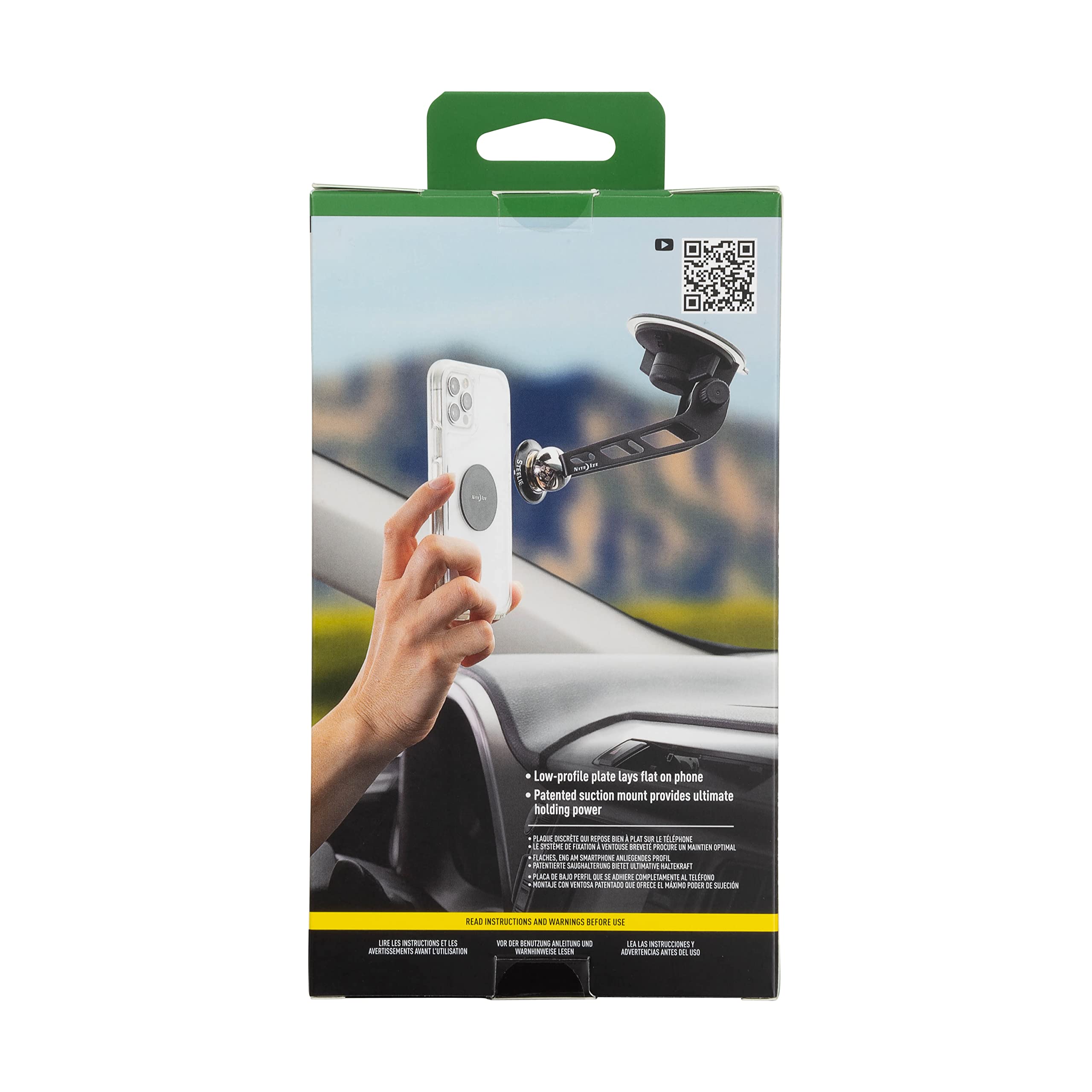 Nite Ize Steelie Orbiter Windshield Mount Kit - Low Profile Car Windshield Mount for Smartphones - Portable Windshield Mount for Phones - Compatible with Apple MagSafe iPhones and Accessories