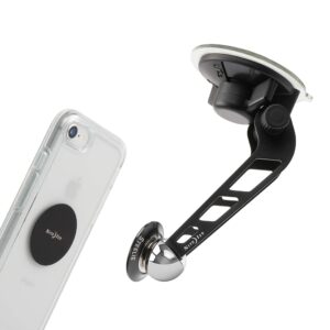 Nite Ize Steelie Orbiter Windshield Mount Kit - Low Profile Car Windshield Mount for Smartphones - Portable Windshield Mount for Phones - Compatible with Apple MagSafe iPhones and Accessories