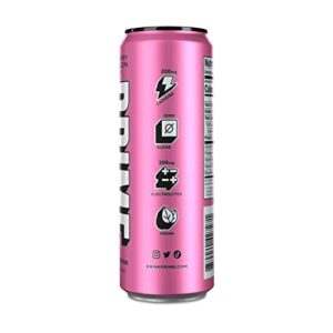 PRIME HYDRATION Energy Drink Strawberry Watermelon, Naturally Flavored, 200mg Caffeine, Zero Sugar, 300mg Electrolytes, Vegan, 12 Fl Oz per Can (Pack of 12)