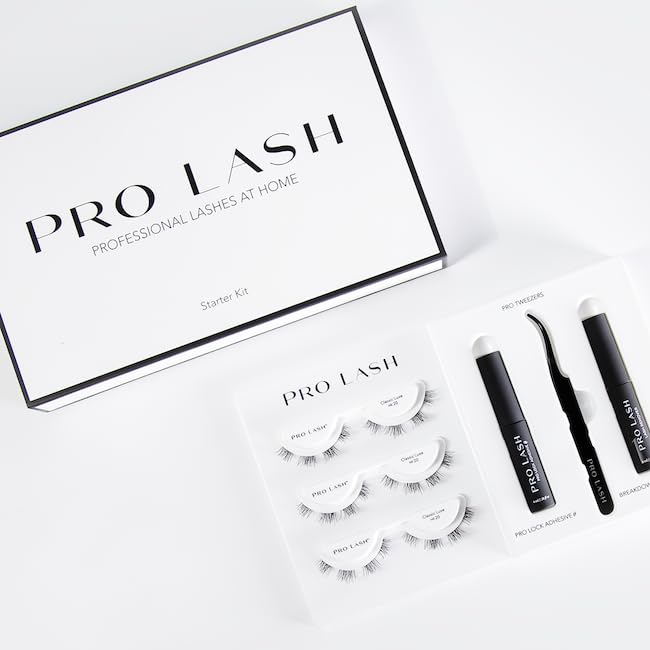 Pro Lash Starter Kit | Professionally Styled Lashes at Home | Easy Application Professional Quality | Waterproof | Lasts up to 10 Days with ProLock Adhesive System | 3 Sets of Lashes (Classic)