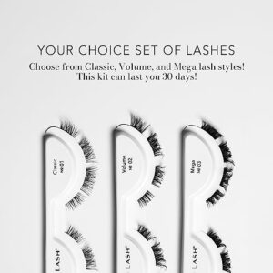 Pro Lash Starter Kit | Professionally Styled Lashes at Home | Easy Application Professional Quality | Waterproof | Lasts up to 10 Days with ProLock Adhesive System | 3 Sets of Lashes (Classic)