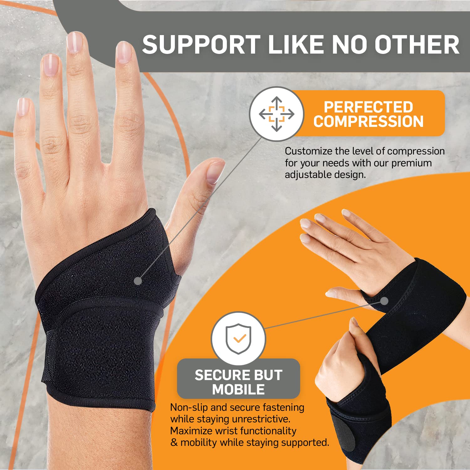 BracEasy Wrist Brace: Left & Right Hand Wrist Brace/Wrist Support Wrist Wraps - Carpal Tunnel Wrist Brace for Night Support - Wrist Brace for Wrist Pain; Hand Brace; Wrist Guard [Black; Single]